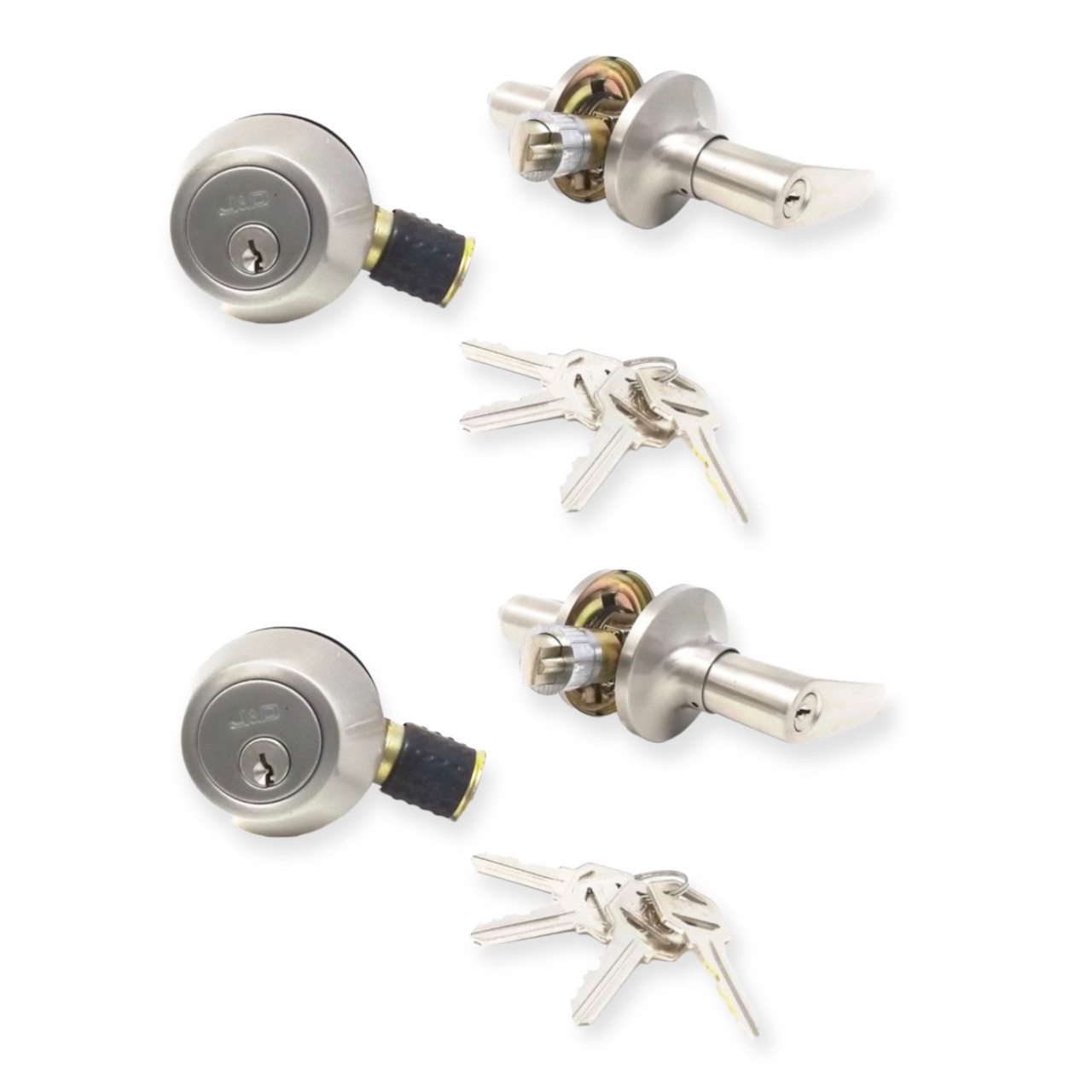 Mobile Home Lever Entry Lock and Deadbolt Set, Stainless Steel (2 Pack ...