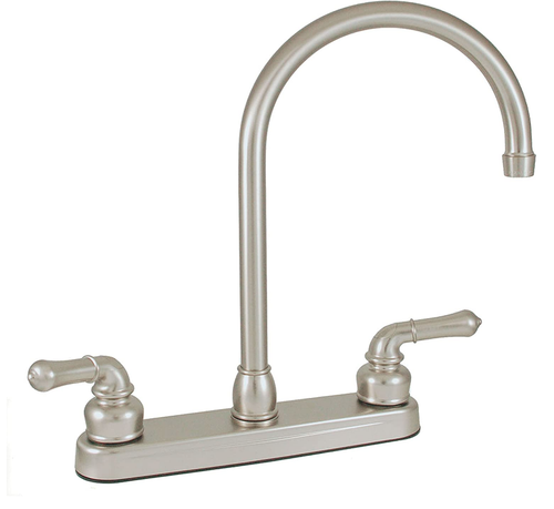 Ultra Faucets Mobile Home/RV 8", Kitchen High-Rise Gooseneck Brushed ...