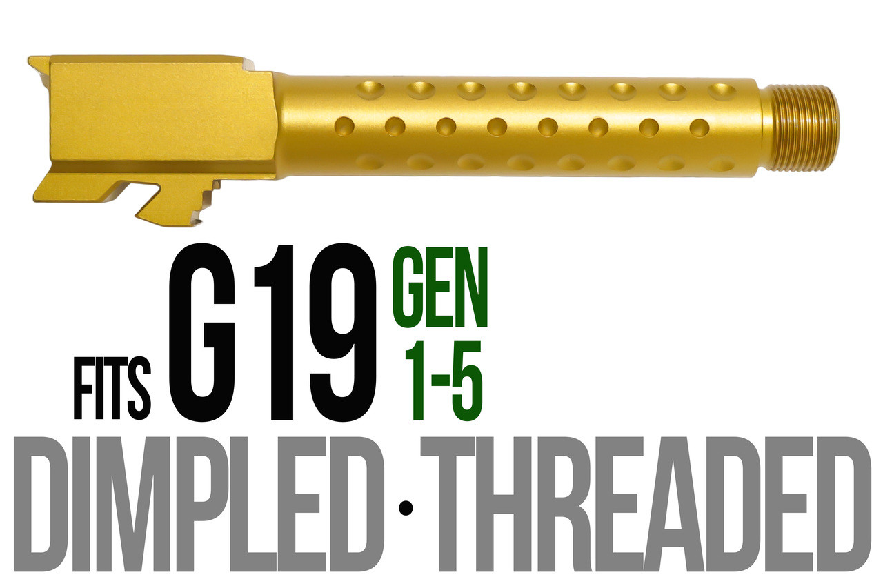 Combat Armory Barrel Fits Glock 19 9mm Match Golf Ball Dimpled Barrel ...