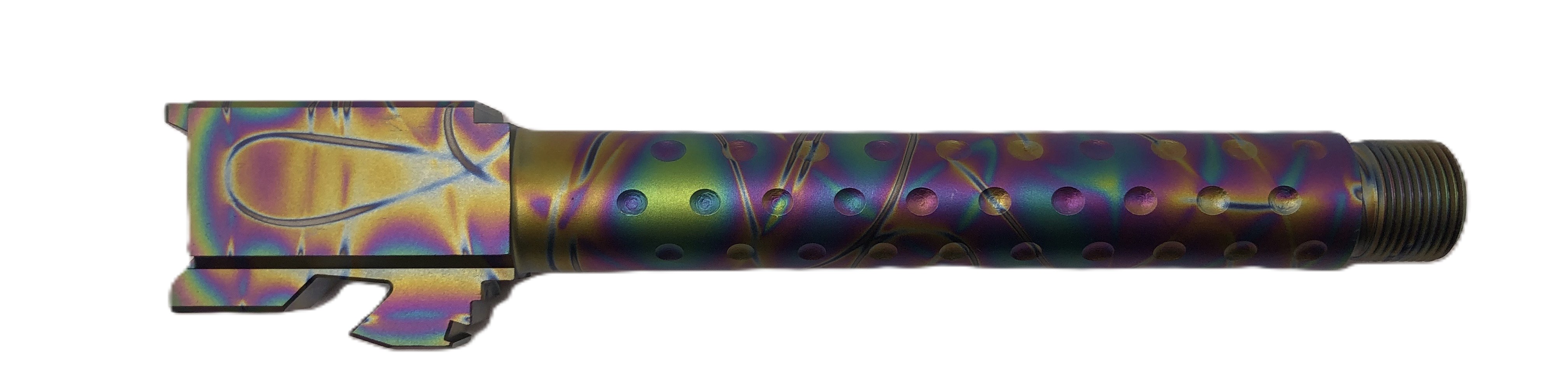 Combat Armory Barrel Fits Glock 17 9mm Match Golf Ball Dimpled Threaded Barrel in Python ...