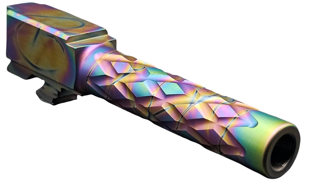 Combat Armory Barrel Fits Glock 19 9mm Match Diamond Weave Fluted Barrel in Python - COMBAT ARMORY