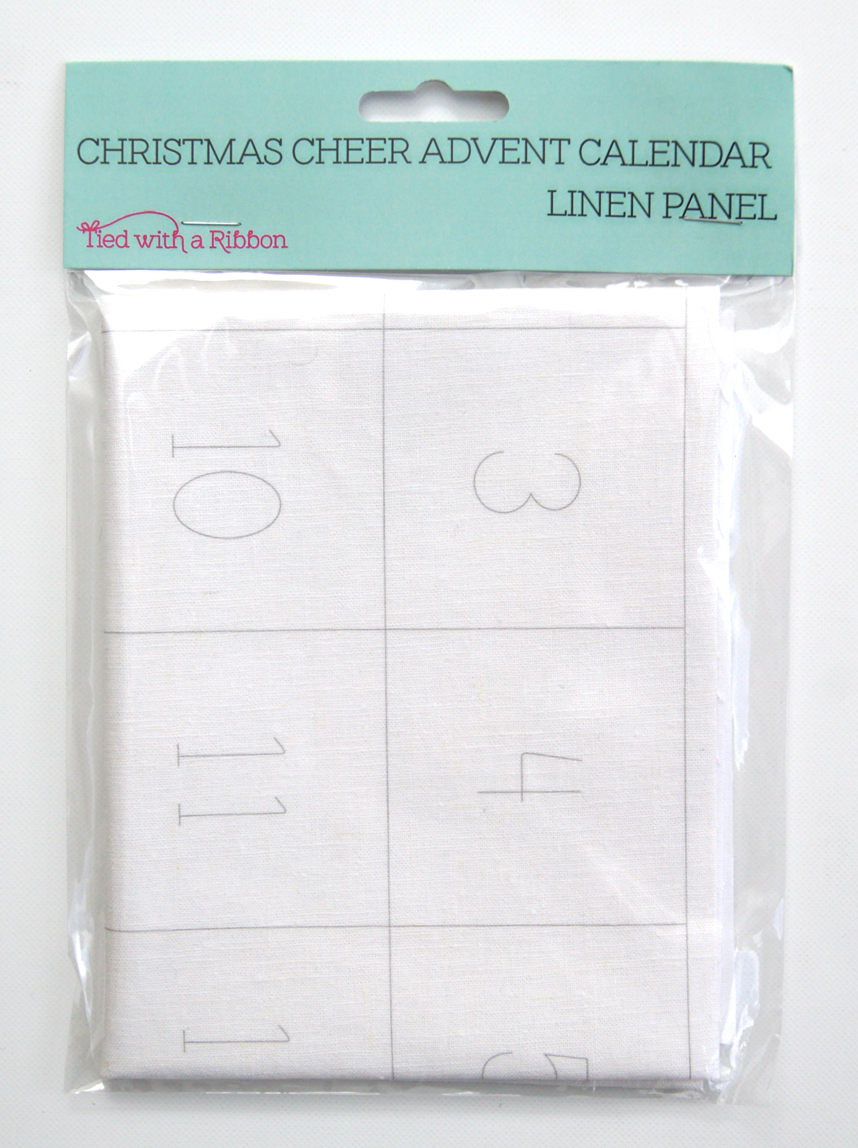 Christmas Cheer Advent Calendar Pre-Printed Linen Panel - Tied with A ...