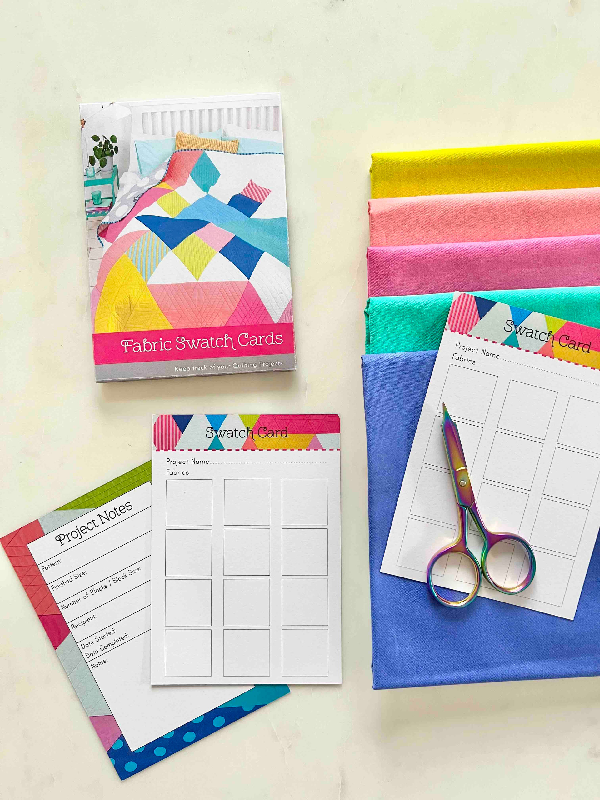 Fabric Swatch Cards - Tied with A Ribbon