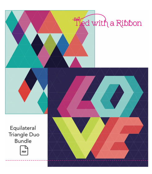Equilateral Triangles Duo PDF Pattern Bundle - Tied with A Ribbon