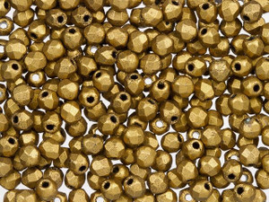 Czech Fire-Polish Bead 2mm Matte Metallic Flax (50pc Strand) by Starman