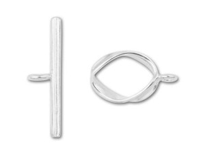 Sterling Silver Large Wrapped Toggle Clasp Set