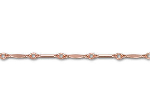 Rose Gold-Plated 6.5mm Chevron Link Chain by the Foot