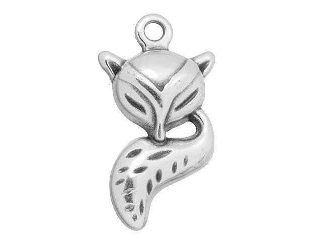 Antique Silver-Plated Fox Charm