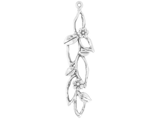 Sterling Silver Long Floral Dangle - Artbeads.com