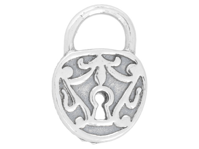 Artbeads Sterling Silver Lock Charm with Cutout Keyhole - Artbeads.com
