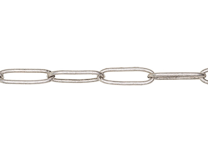 Antique Silver 19mm X 65mm Paperclip Cable Chain