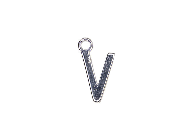 Alphabet Letter Charms in Silver Letter V