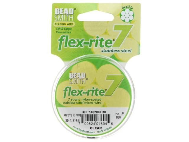 The Beadsmith Flex-Rite Beading Wire, 7 Strand .02" Thick, 30 Foot ...