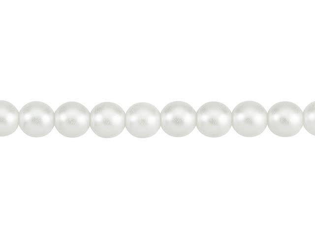 Czech Glass 6mm Snow Round Glass Pearl Bead Strand by Starman