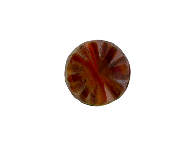 18mm Red/Orange Starburst Picasso Coin Bead by Raven's Journey