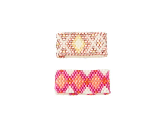 Pink Peyote Rings