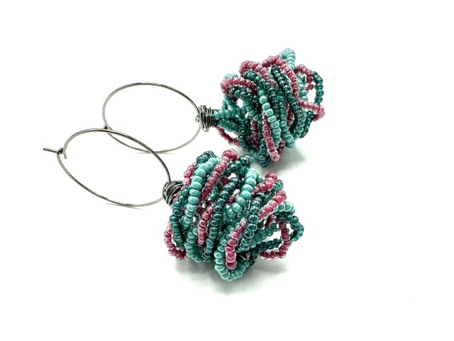 Twisty Swirly Seed Bead Earrings