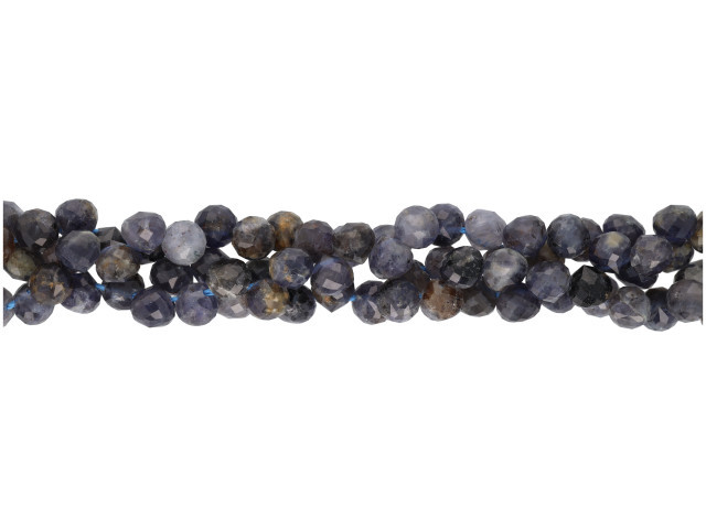 Iolite Top Drilled Diamond Cut 6mm Teardrop Gemstone Beads (strand)