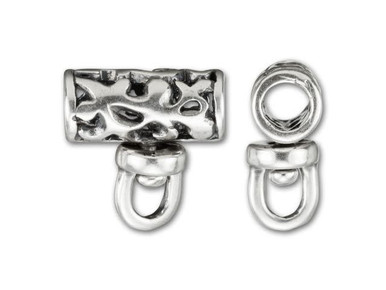 JBB 12mm Antique Silver-Plated Pewter Cut-Out Swivel Tube Bail