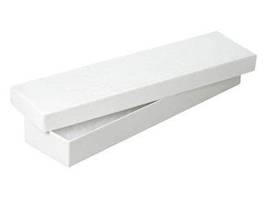 Jewelry Gift Box with Padding, White 8" x 2"