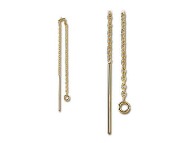 Gold-Filled 14K/20 Ear Thread with Ring (1 Pair)