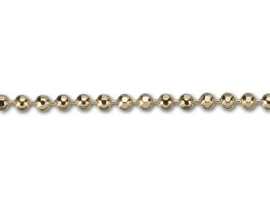 1mm Gold-Plated Brass Diamond Cut Ball Chain by the Foot