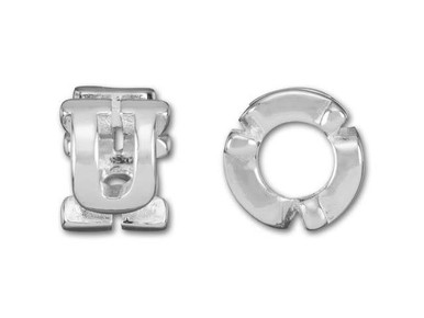 Sterling Silver 8mm Cut Out U Bead (4.7mm Hole)