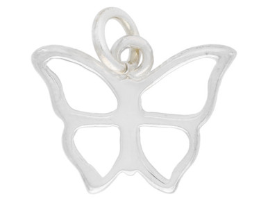 Sterling Silver Butterfly Outline Charm