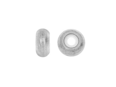 8 x 4mm Antique Silver Round String-On Clasp with Silicone Grommet