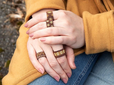 Artbeads Amber Glow Aiko Ring Kit by Cynthia Kimura