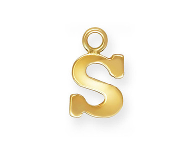 Gold-Filled 14K/20 Block Letter 'S' Charm - Artbeads.com