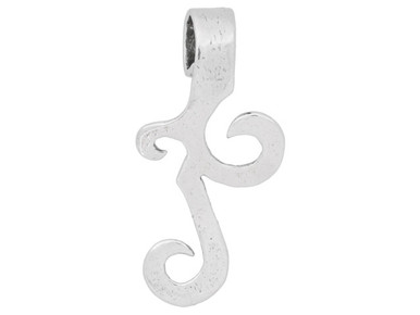 Artbeads Sterling Silver Squiggle Pendant with Curves and Large Loop ...