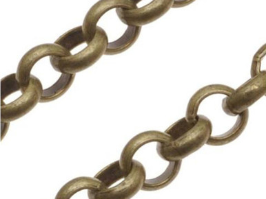 Antiqued Brass Rolo Chain, 4.8mm, by the Foot - Artbeads.com