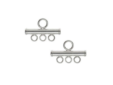 Sterling Silver Triple Bead Strand Reducer Connector (2 Pieces ...