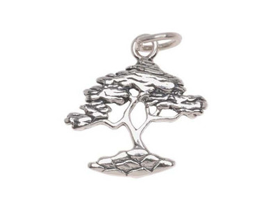 Sterling Silver Cypress Tree Of Life Charm 20mm (1 pcs) - Artbeads.com