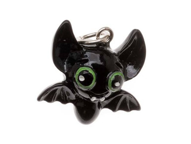 Jewelry Charm, 3-D Hand Painted Resin Bat 19mm, Black (1 Piece ...