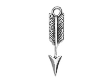 Charm, Mini Feather Arrow 22.5x5mm, Antiqued Silver, by Nunn Design (1 ...