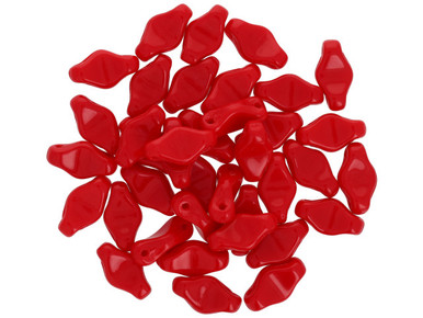 Czech Glass Cradle Bead 6 x 10mm with Horizontal Hole Opaque Red 2.5 ...