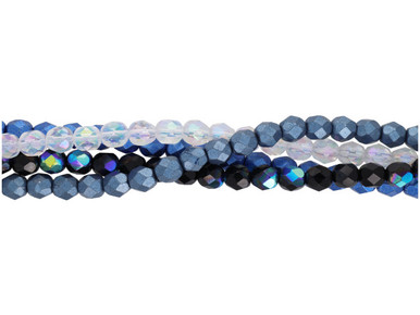 Designer Bead Bundle, 6mm Fire-Polish - Galactic Glow (4-Strand Value ...