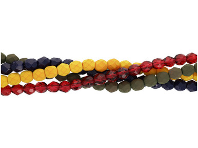 Designer Bead Bundle, 6mm Fire-Polish - TBD - Brown & Blue (4-Strand ...