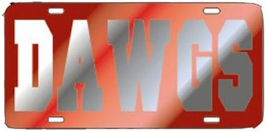 Craftique Georgia Bulldogs Red w/Silver Dawgs License Plate - Dawg Fans ...