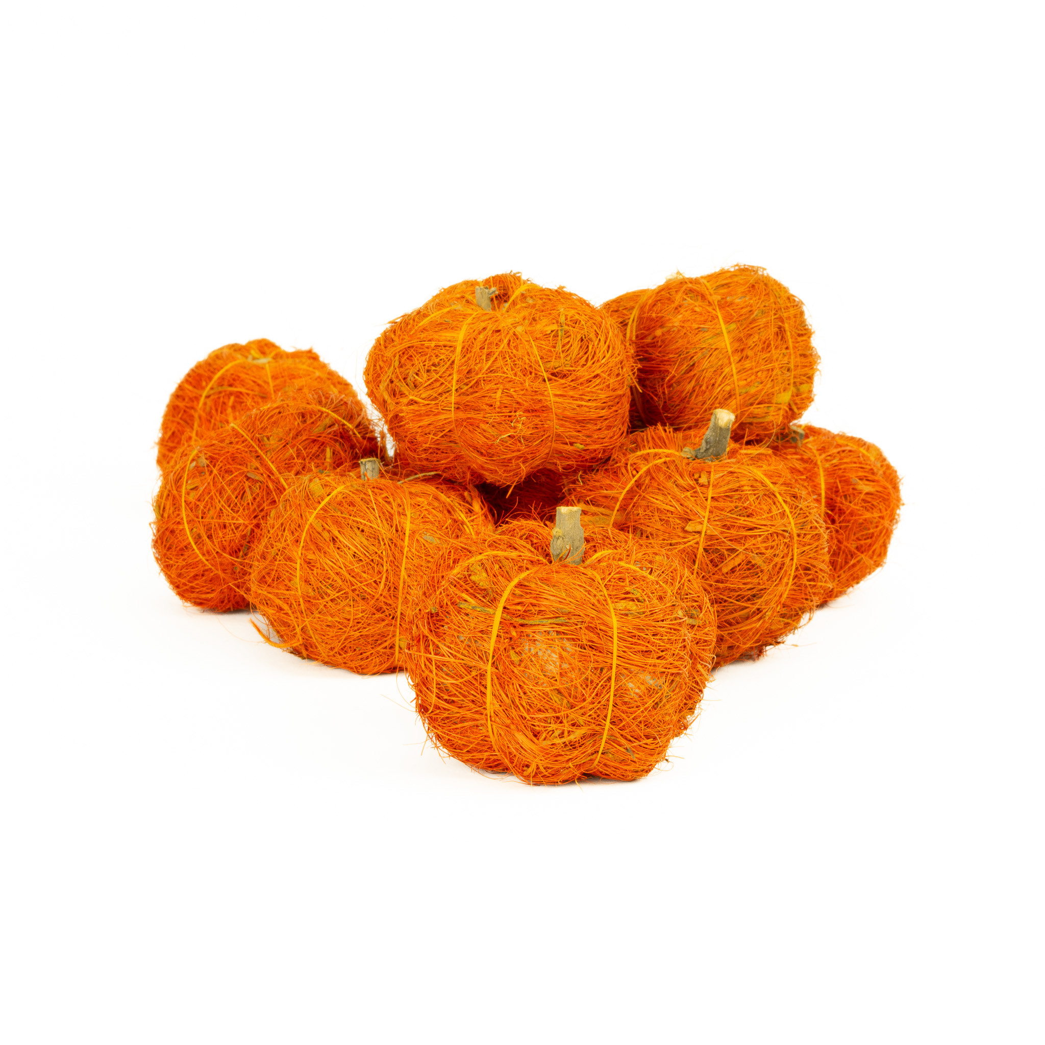 COCO FIBER PUMPKINS ORANGE - 9 PIECES - Mills Floral Company