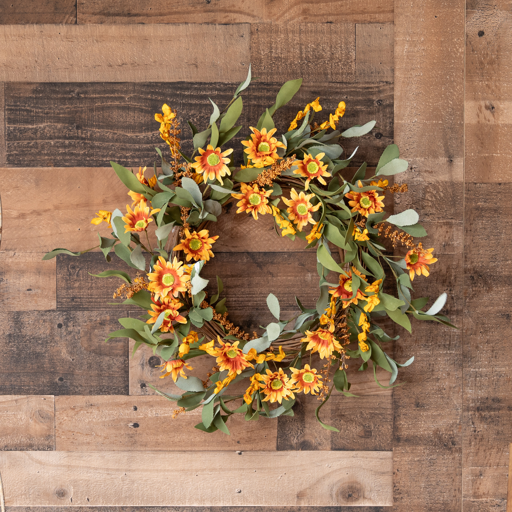SUNFLOWER WREATH - 16 INCH - Mills Floral Company