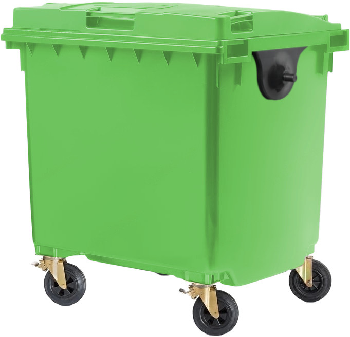 Lime Green Wheelie Bin - 1100 Litre
