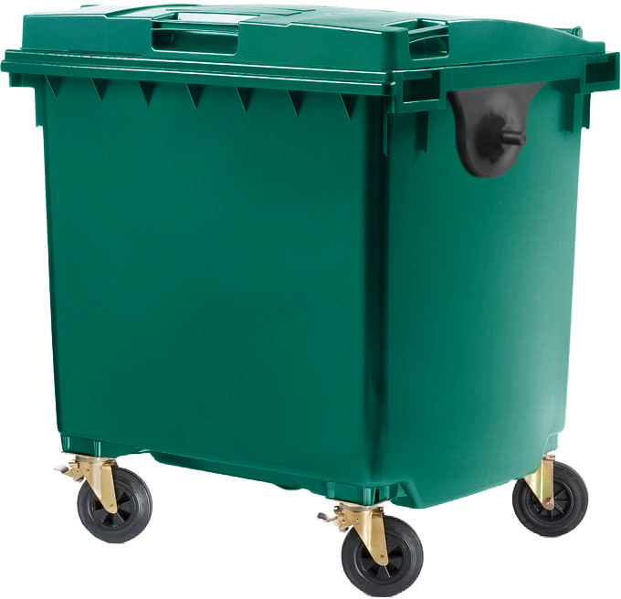 Moss Green Wheelie Bin - 1100 Litre