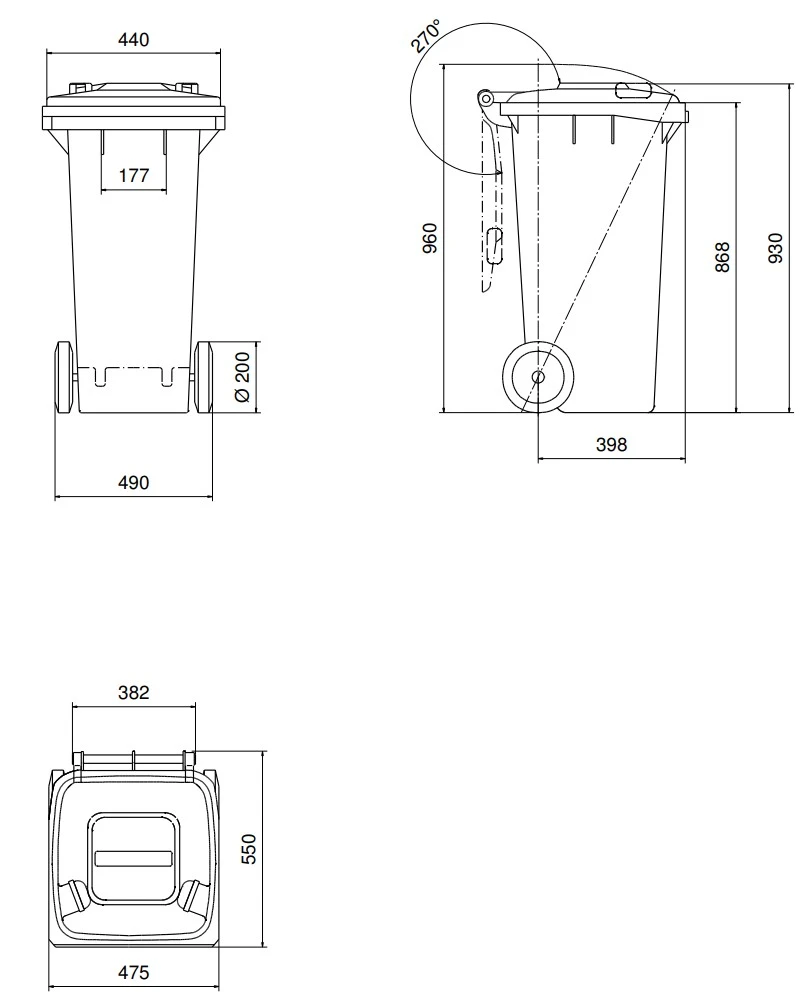 Red Wheelie Bin - 120 Litre