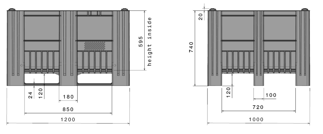 CB3 Pallet Box - 610 Ltr - Red