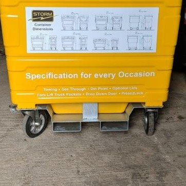 Wheelie Bin Forklift Pockets (fits 1100 Ltr) - Wheelie Bin Warehouse
