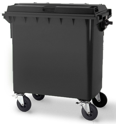 Black Wheelie Bin - 660 Litre
