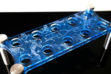 Blue Acrylic ApixDesign Laser Cut Slide Stand Fits 10 Slides